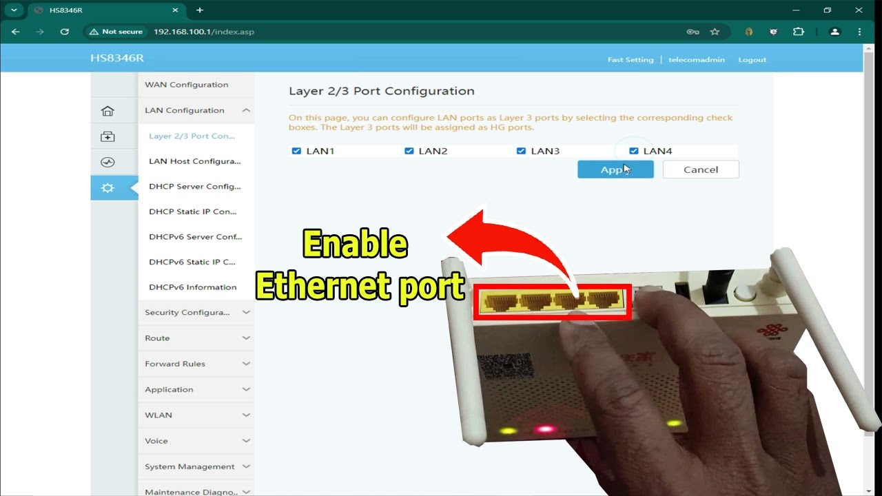 How to Enable Huawei all Ethernet port | LAN Port Not Work in Huawei ...