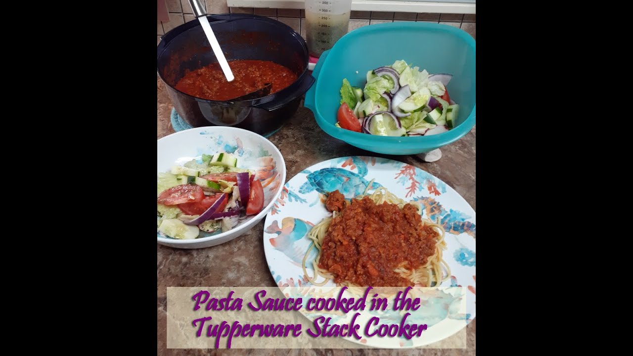 Homemade Pasta Sauce in the Tupperware Stack Cooker - YouTube