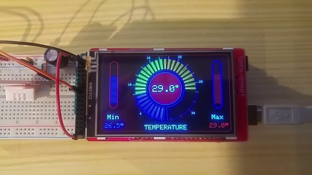 Thermomètre Jauge Ronde Ecran TFT v1.0 - Arduino - YouTube