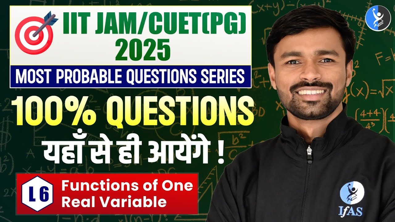 Functions Of One Real Variable Iit Jam Question Cuet Pg Mathematics Question 2025 Lec 6