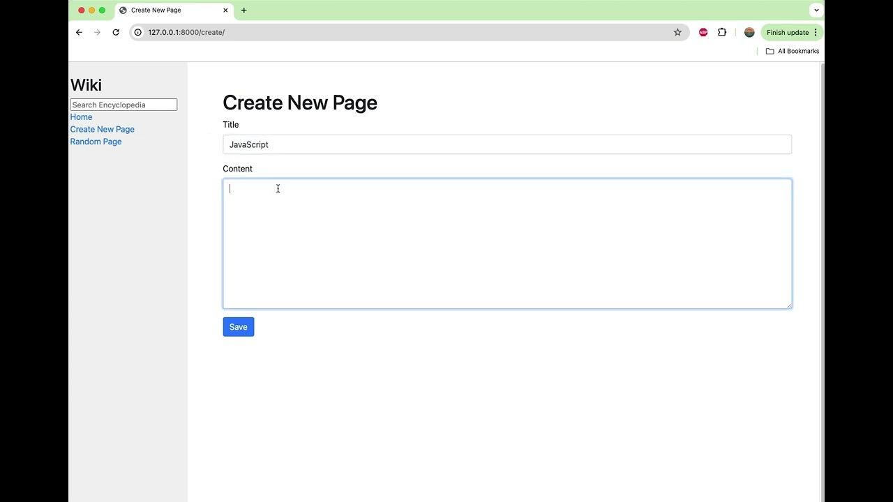 Harvard CS50W Project 1 - YouTube