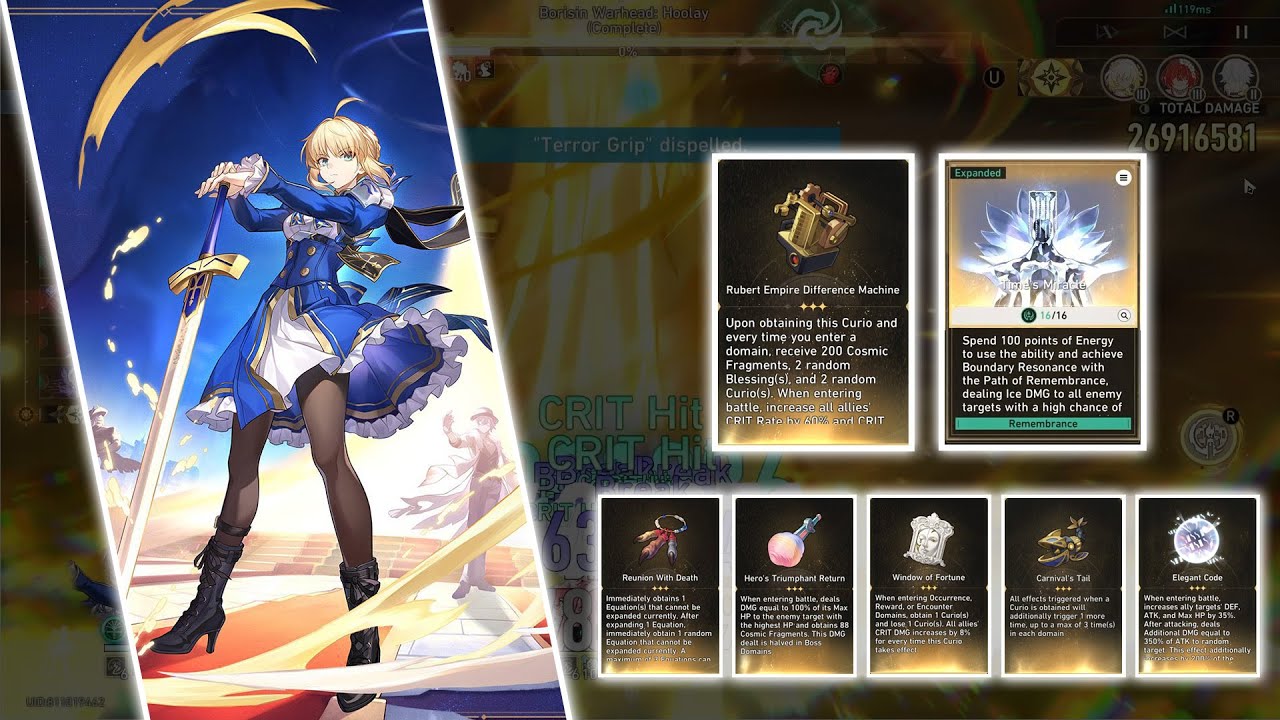 Saber with 1ST PLANE Rubert Curio full run X8 | DU Protean Hero ...