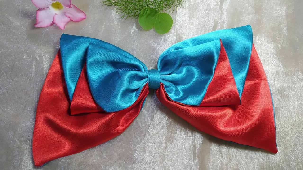 Satin Hair Bow Tutorial. Bow Decor Hair Clip.Big Bow Design.# ...