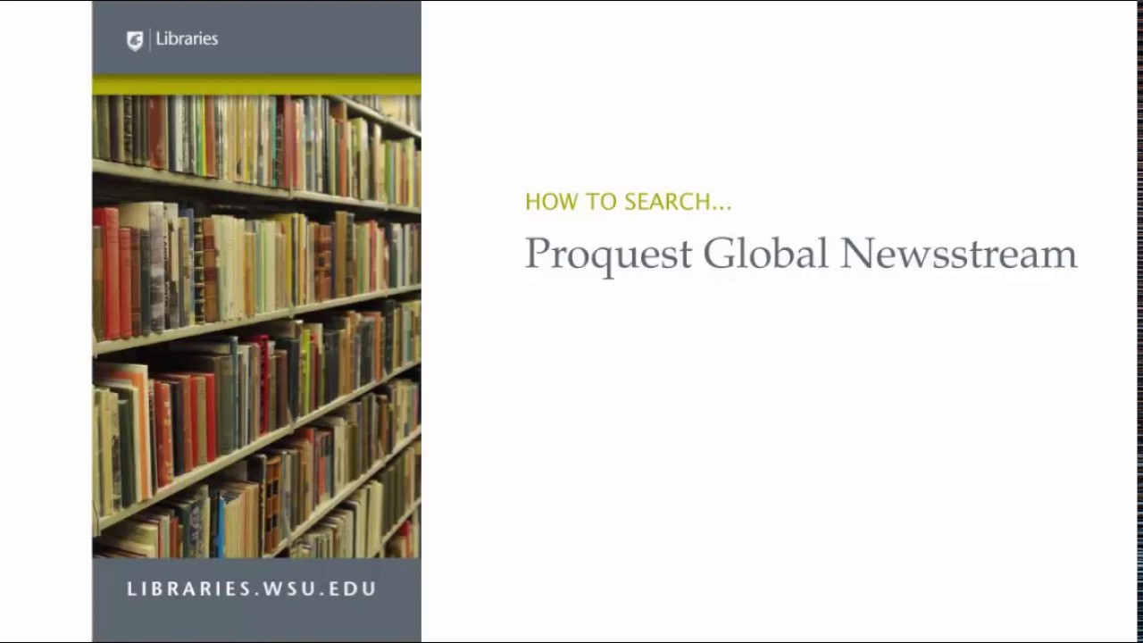How to Search Proquest Newsstream - YouTube
