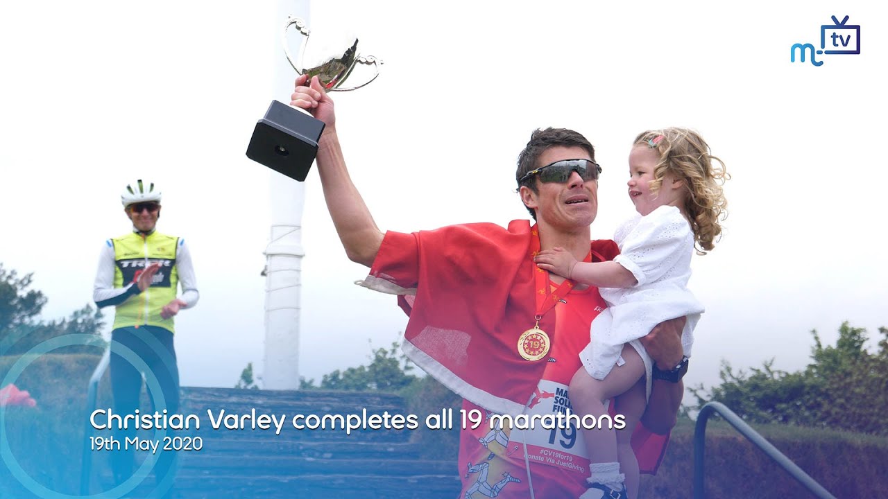 Christian Varley completes all 19 marathons - YouTube