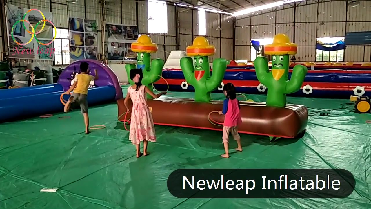 Inflatable throwing games - YouTube