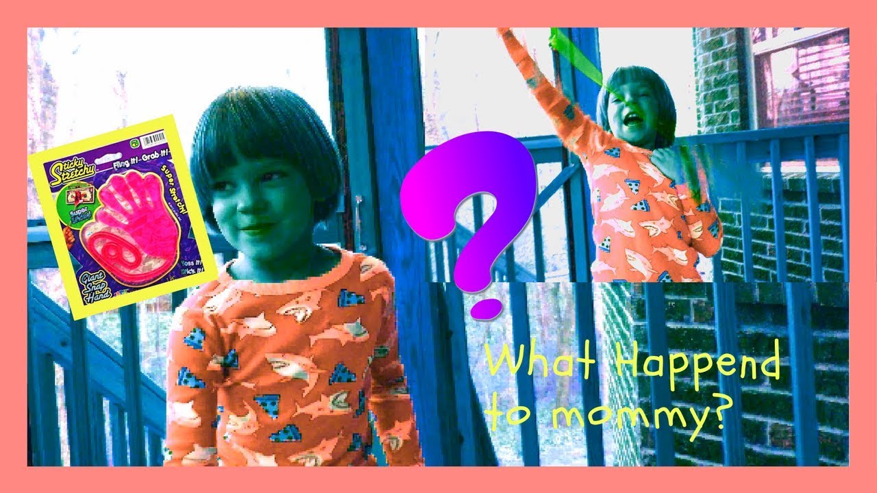 GIANT Snap Sticky Hand Sweetie Fella Aleks stretches & tosses haaand ...