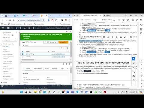 AWS Module 7 Guided Lab - Creating a VPC Peering Connection - YouTube