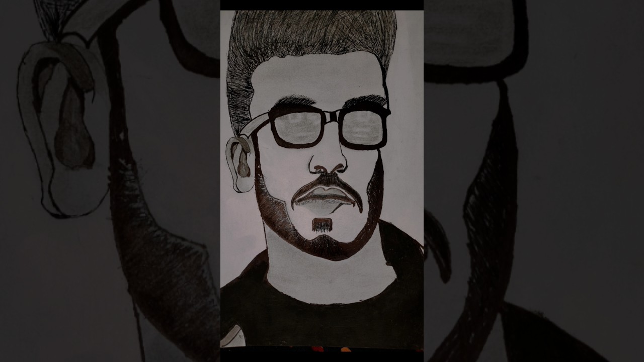 BADSHAH Drawing Big Fan #art #shorts #badshah #digitalart - YouTube