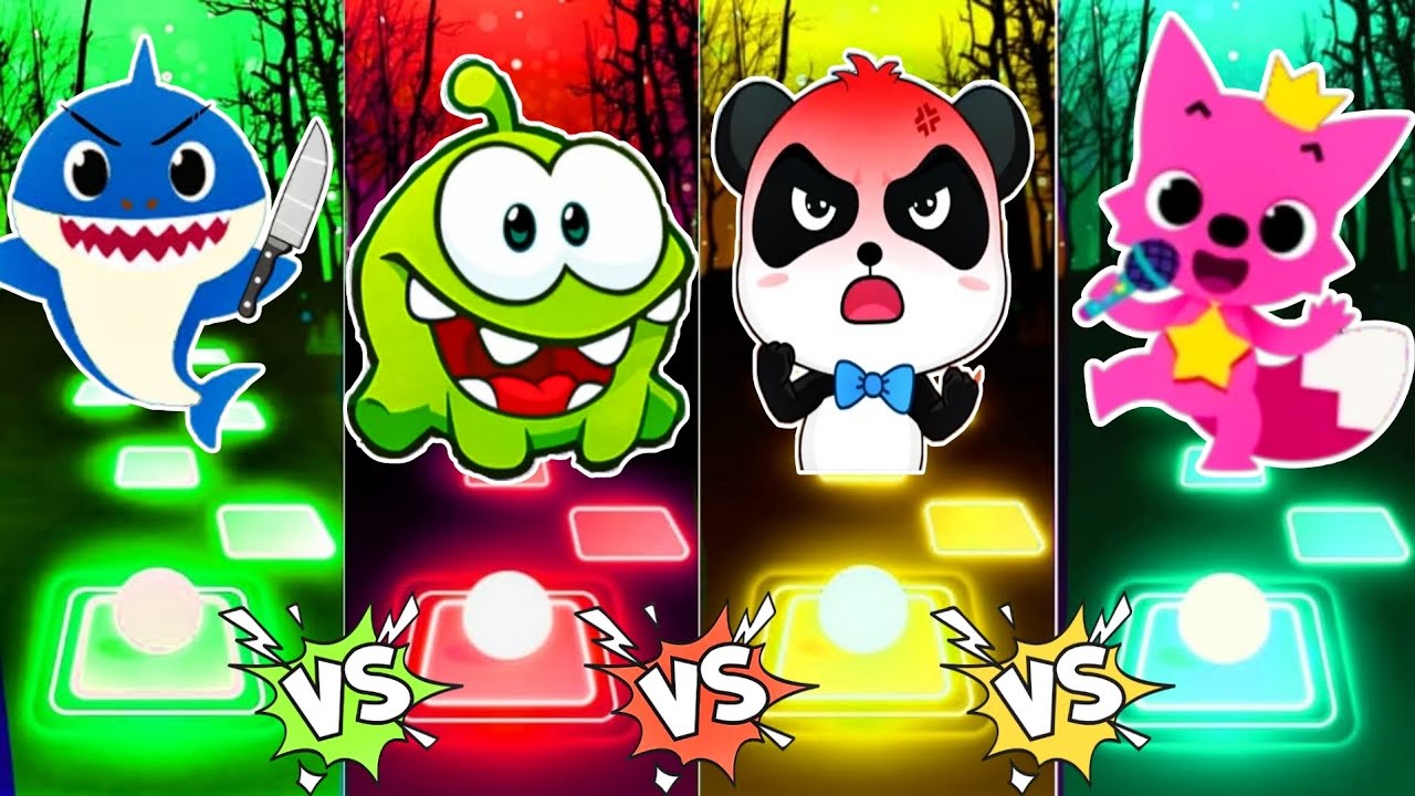 Babyshark vs Omnom vs Baby Bus vs Pink Fong || Different Cartoons 🎯🎯🎊 ...