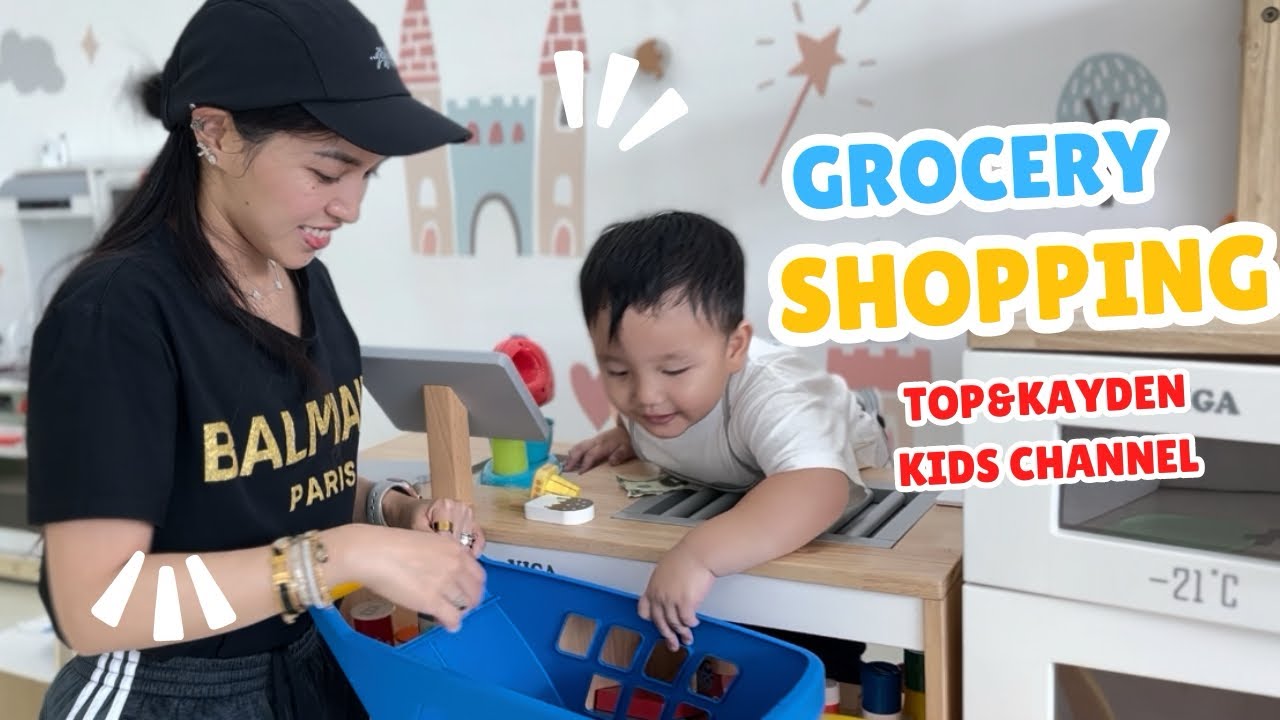 Ep1: Grocery Shopping | Top and Kayden Kids Channel - YouTube