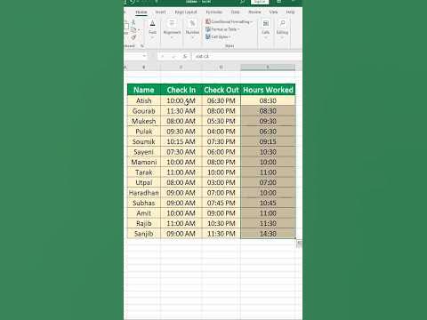 how to calculate hours worked #excel #exceltips #exceltricks #learnexcel #exceltutorial # ...
