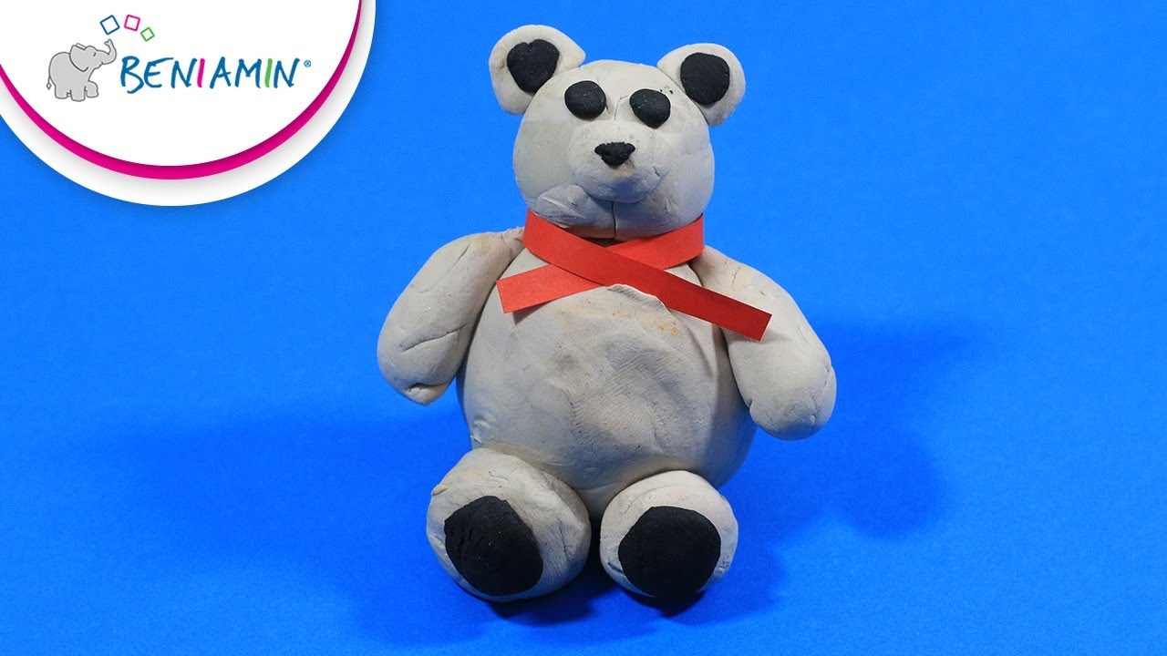 NIEDŹWIEDŹ Z PLASTELINY NIEDŹWIEDŹ POLARNY MISIO DIY BENIAMIN - YouTube