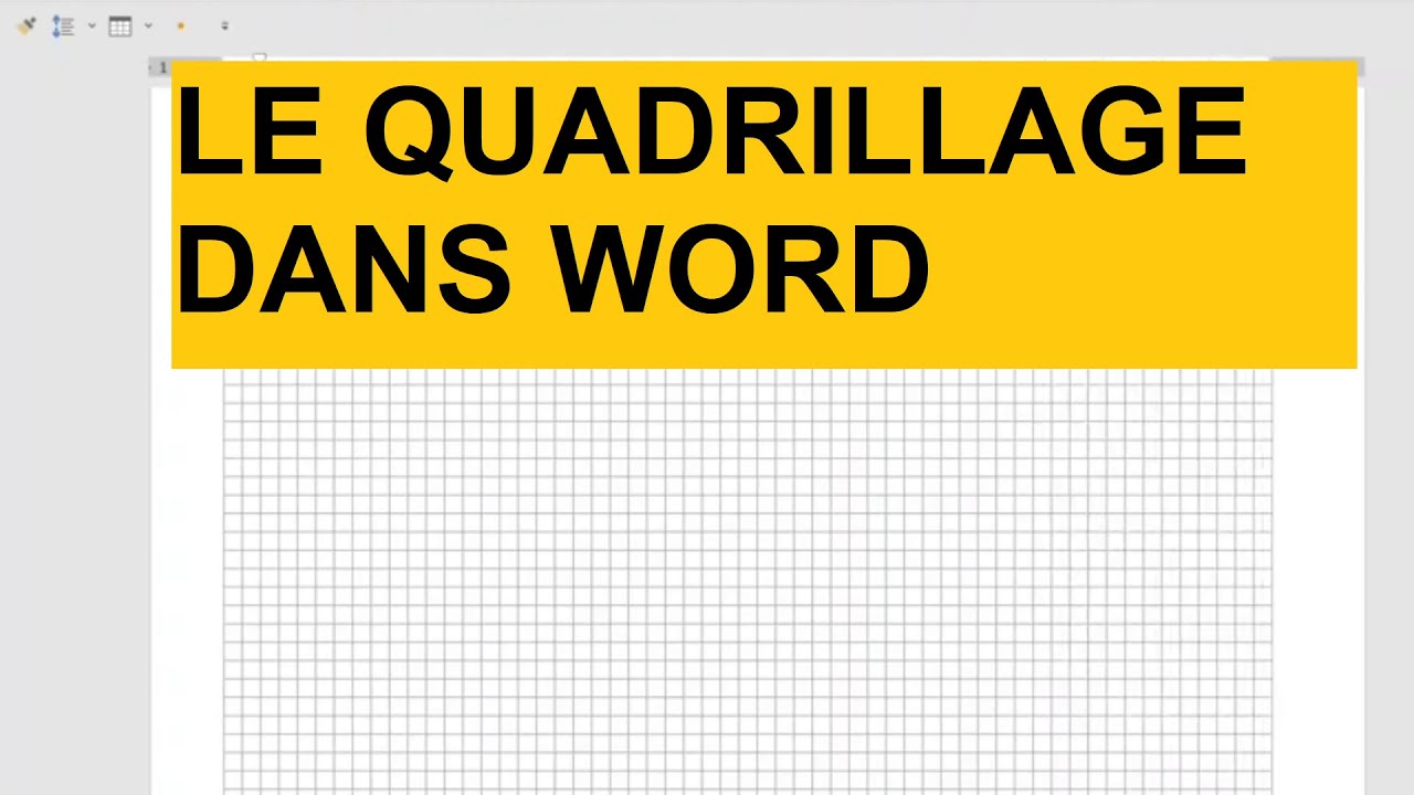 LE QUADRILLAGE DANS WORD - YouTube