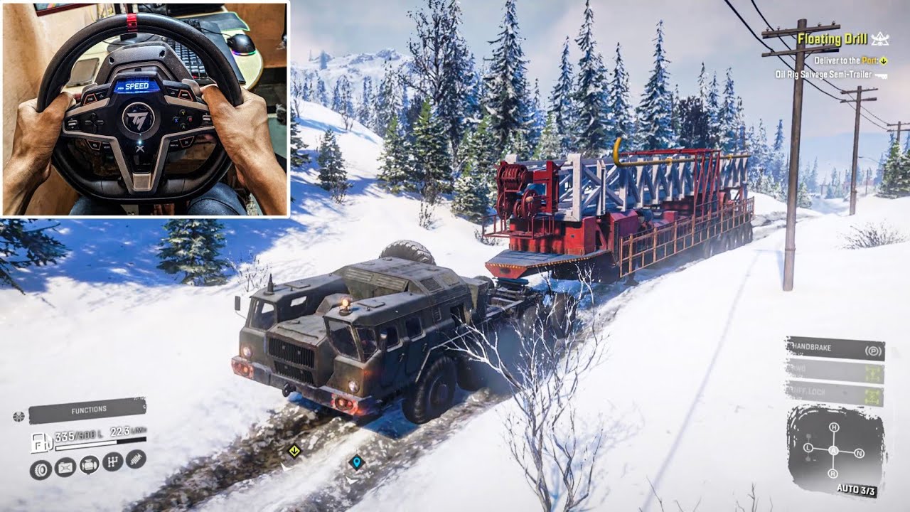 Snowrunner - Deliver Oversize Oil Rig Trailer | Steering Wheel ...