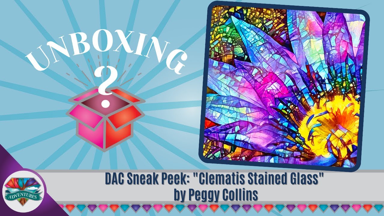 Diamond Art Club Sneak Peek "Clematis Stained Glass" by Peggy Collins 💎 UNBOXING DIAMOND ...