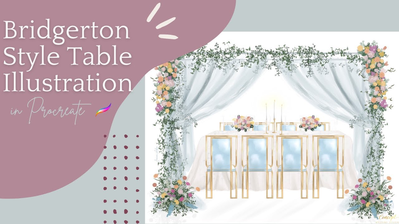 A Bridgerton style wedding table design - in Procreate! - YouTube