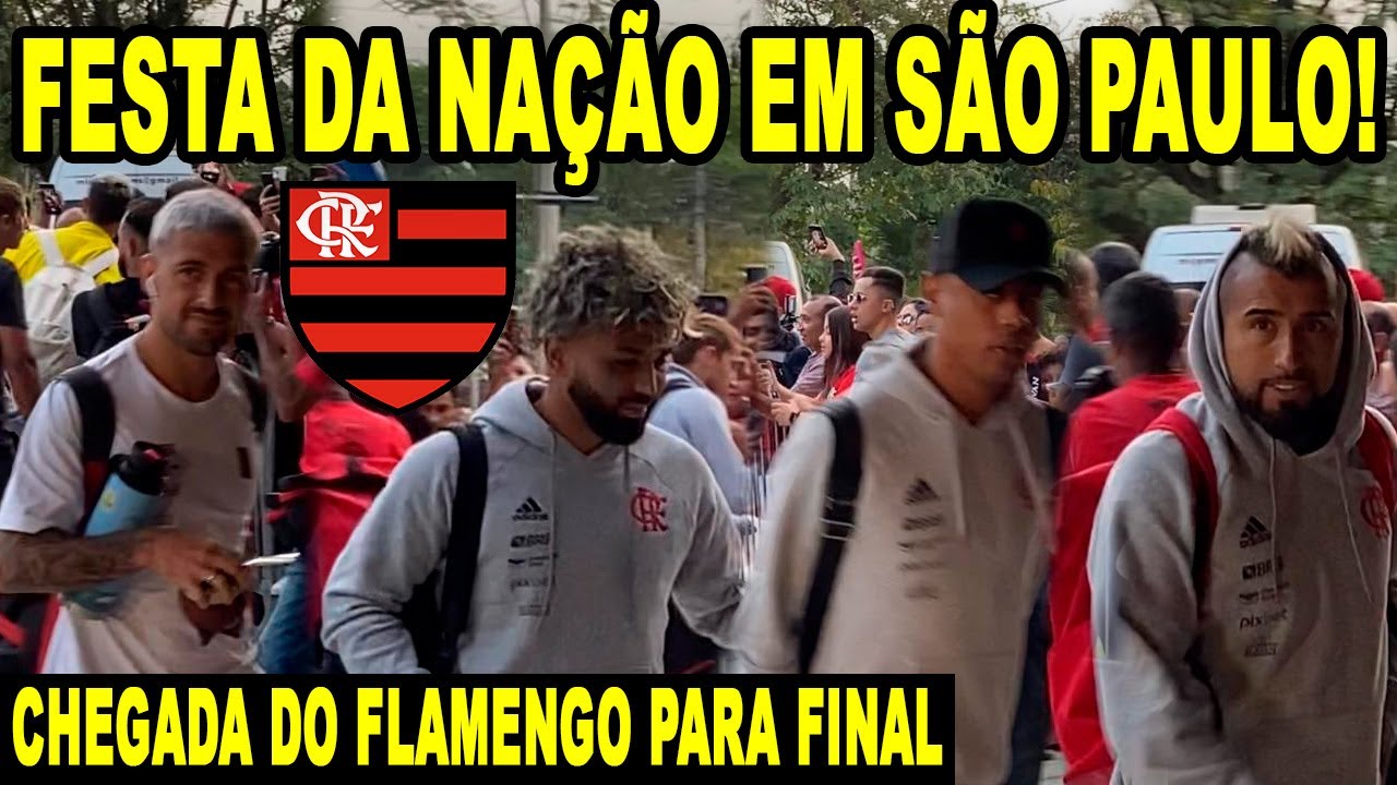FESTA DA NAÇÃO EM SÃO PAULO! CHEGADA DO FLAMENGO PARA JOGO CONTRA ...