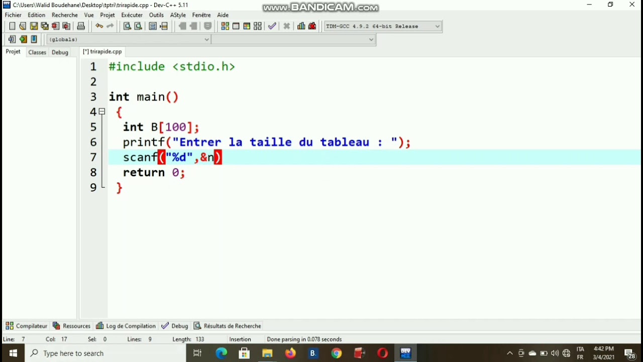 Programe de tri rapide ( language C) - YouTube