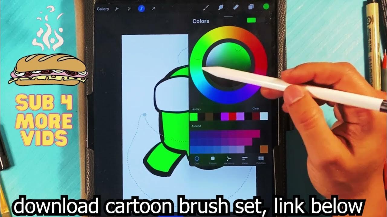 EASY How to Draw AMONG US RUNNING - PROCREATE DRAWING LESSON - YouTube