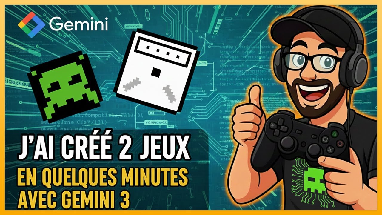 🤯 J'ai créé Space Invaders & Pong en 5 minutes avec Gemini 3 (C'est ...