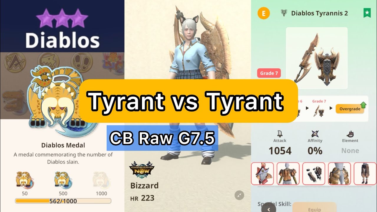 [MHN] Charge blade Diablos G7.5 vs Diablos 8 star Monster hunter now ...