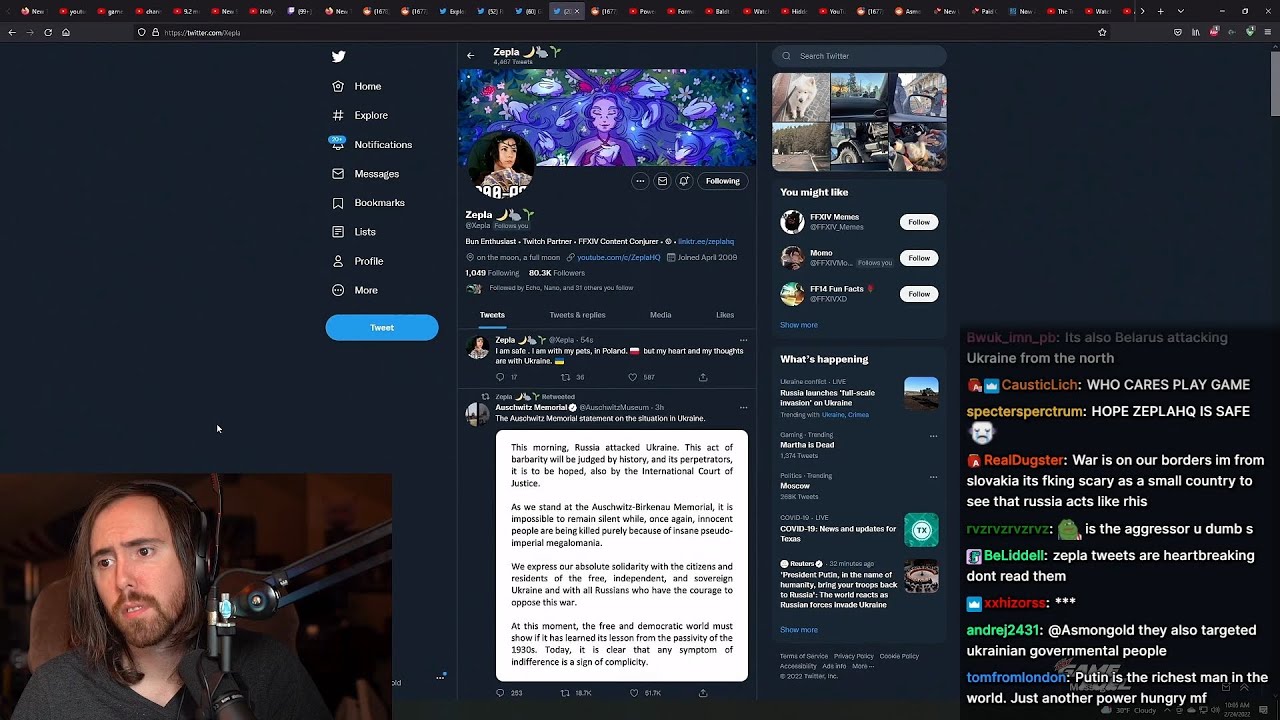 Asmongold checks on Zepla after Ukraine Invasion - YouTube