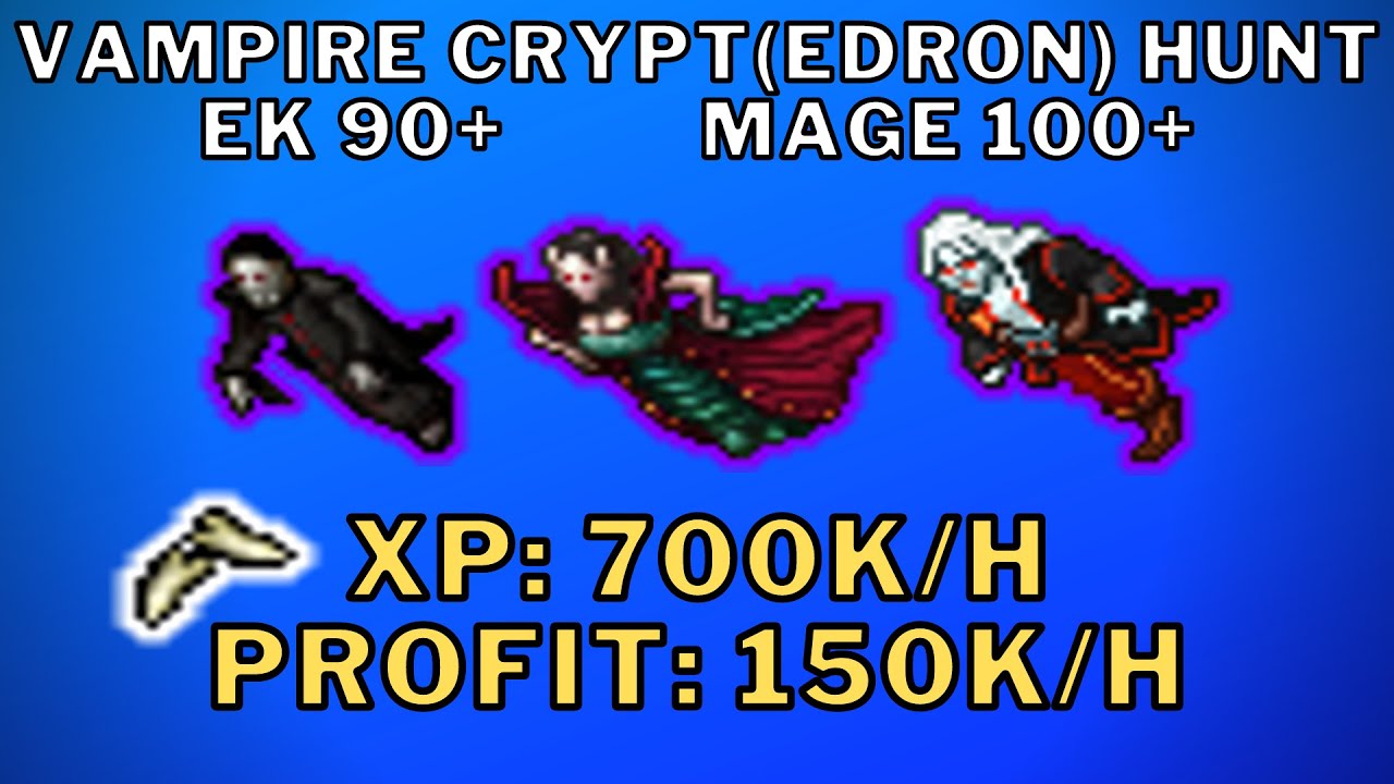 VAMPIRE CRYPT(EDRON) HUNT | (XP: 700K/H PROFIT: 150K/H) EK 90+ / MAGE ...