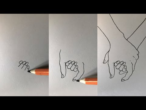 Как нарисовать держащиеся руки | Руки влюбленных карандашом