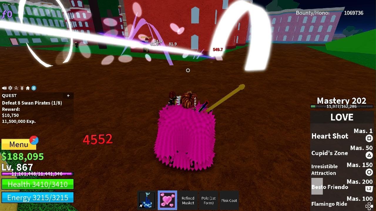 Roblox bloxfruits leveling up pole 1st form - YouTube