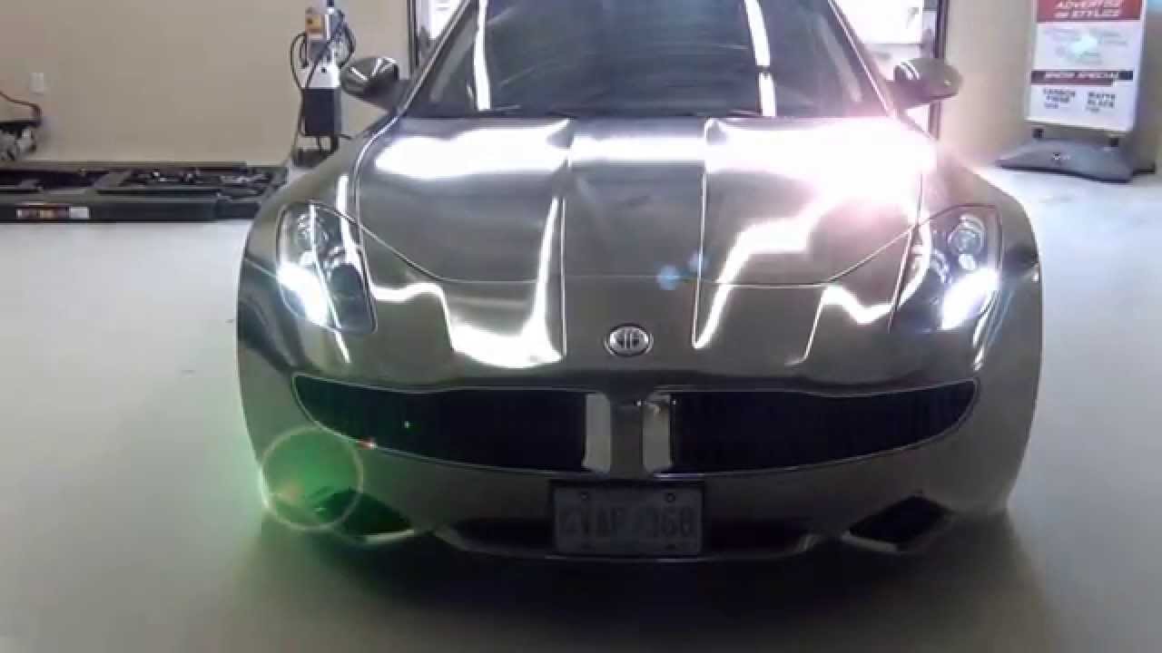 Fisker Karma - Black Chrome APA Vinyl Wrap by mariodesign.ca - YouTube