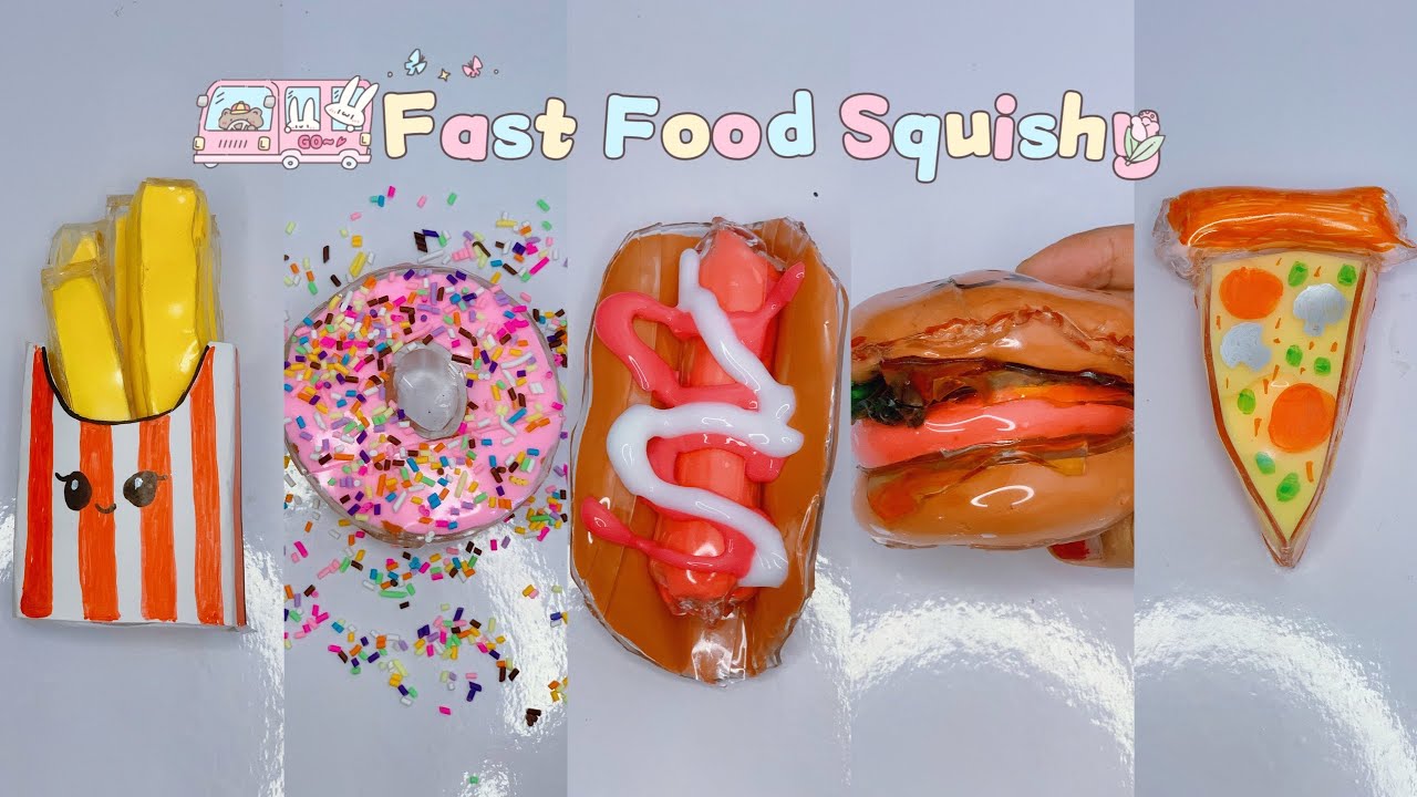 DIY Fast Food 🍟🍩🌭🍔🍕 Squishy with Nano Tape/ Membuat Makanan Cepat Saji ...