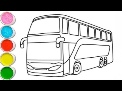 Menggambar dan mewarnai bis| drawing and coloring busess - YouTube
