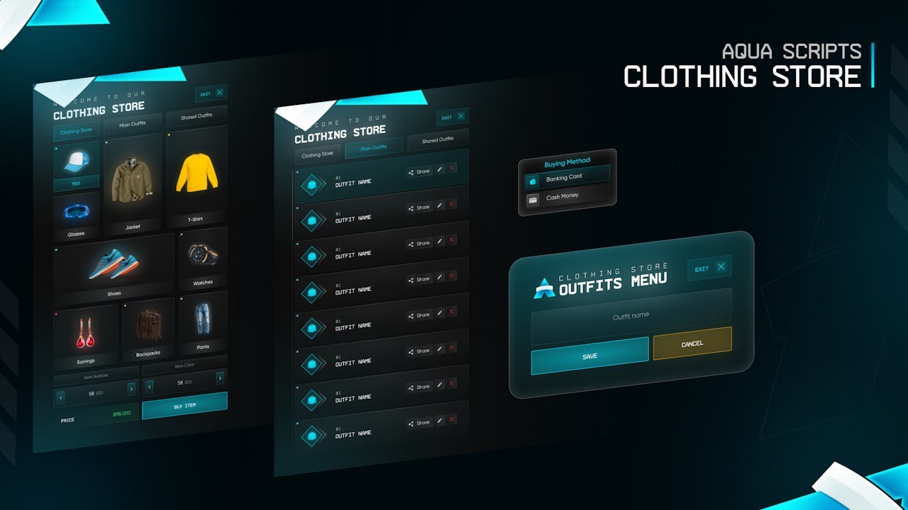 Aqua Clothshop [ Fivem ] - YouTube