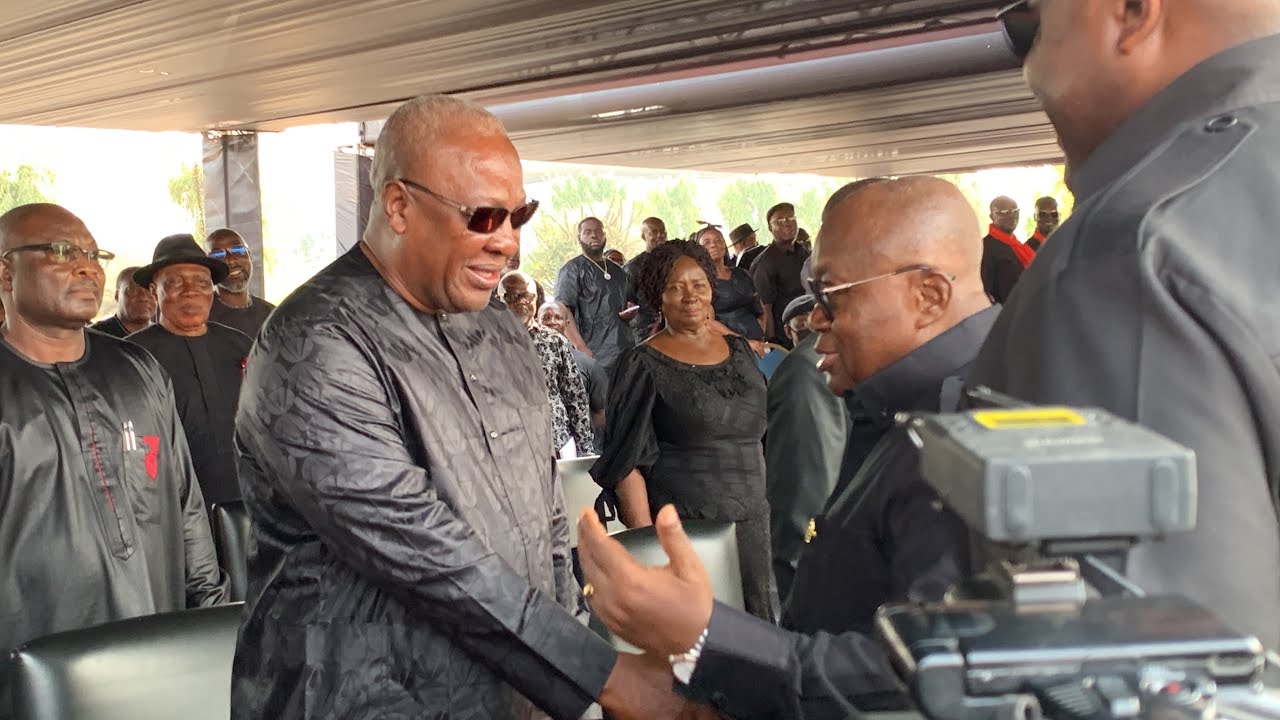 Prez.Akuffo Addo consoles John Mahama at former MP, E.T Mensah’s final ...