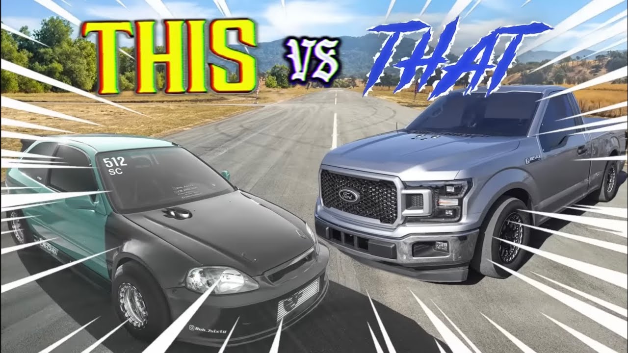 HOONIGANS: Gator Twin Turbo Coyote F-150 vs Turbo AWD Honda HatchBack ...
