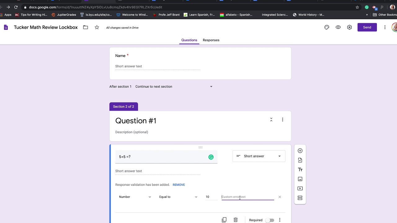 Video Tutorial–Creating a Math Lockbox with Google Forms - YouTube