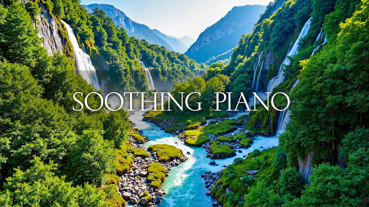 Tranquil Nature Piano By Waterfall Soothing Music For Sleep, Study ...