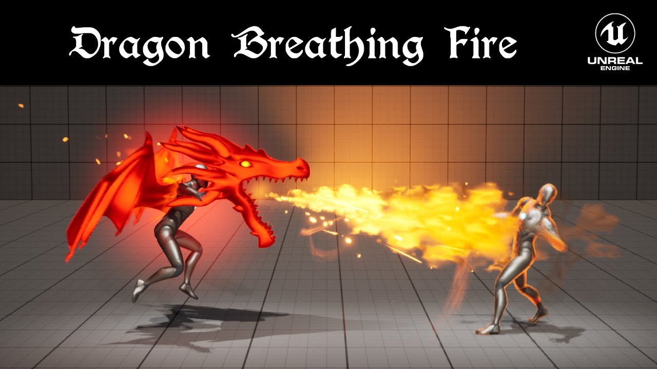 VFX Dragon Breathing Fire Attack - Unreal Engine 5 - YouTube
