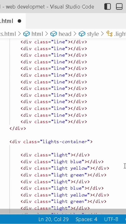 Lights | html | css #shorts #coding #code #youtubeshorts #education ...