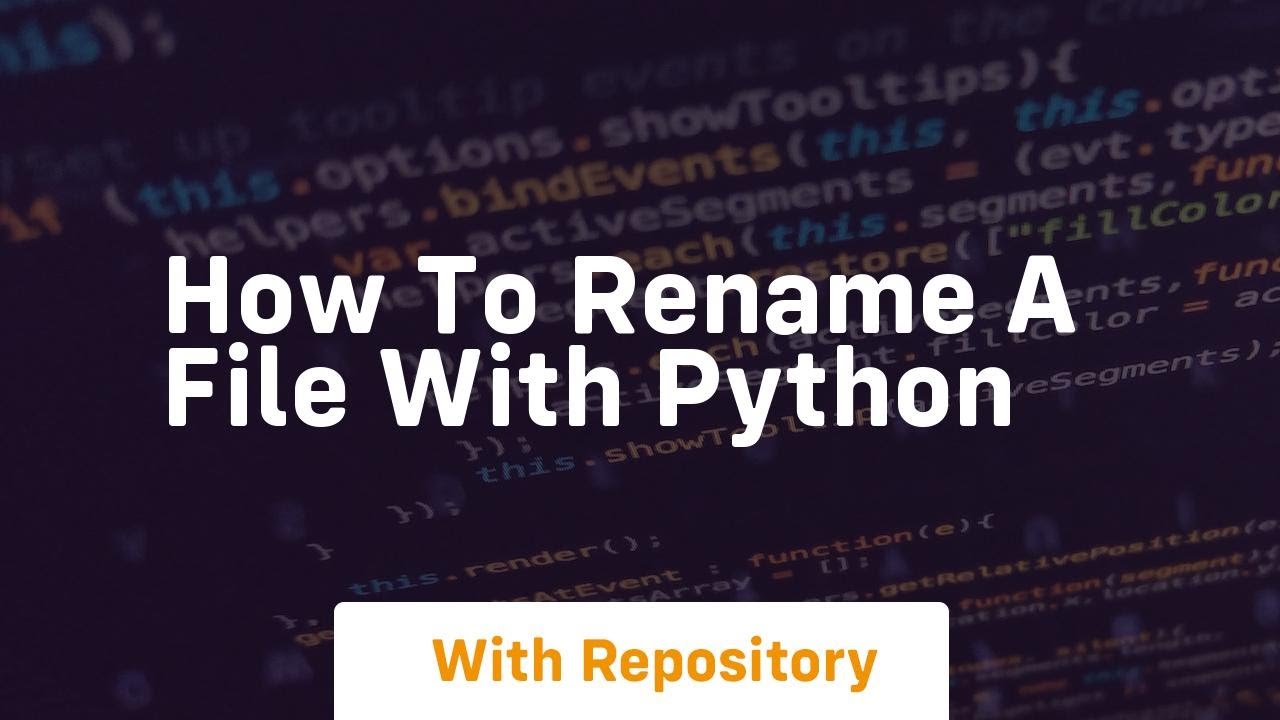 how to rename a file with python - YouTube