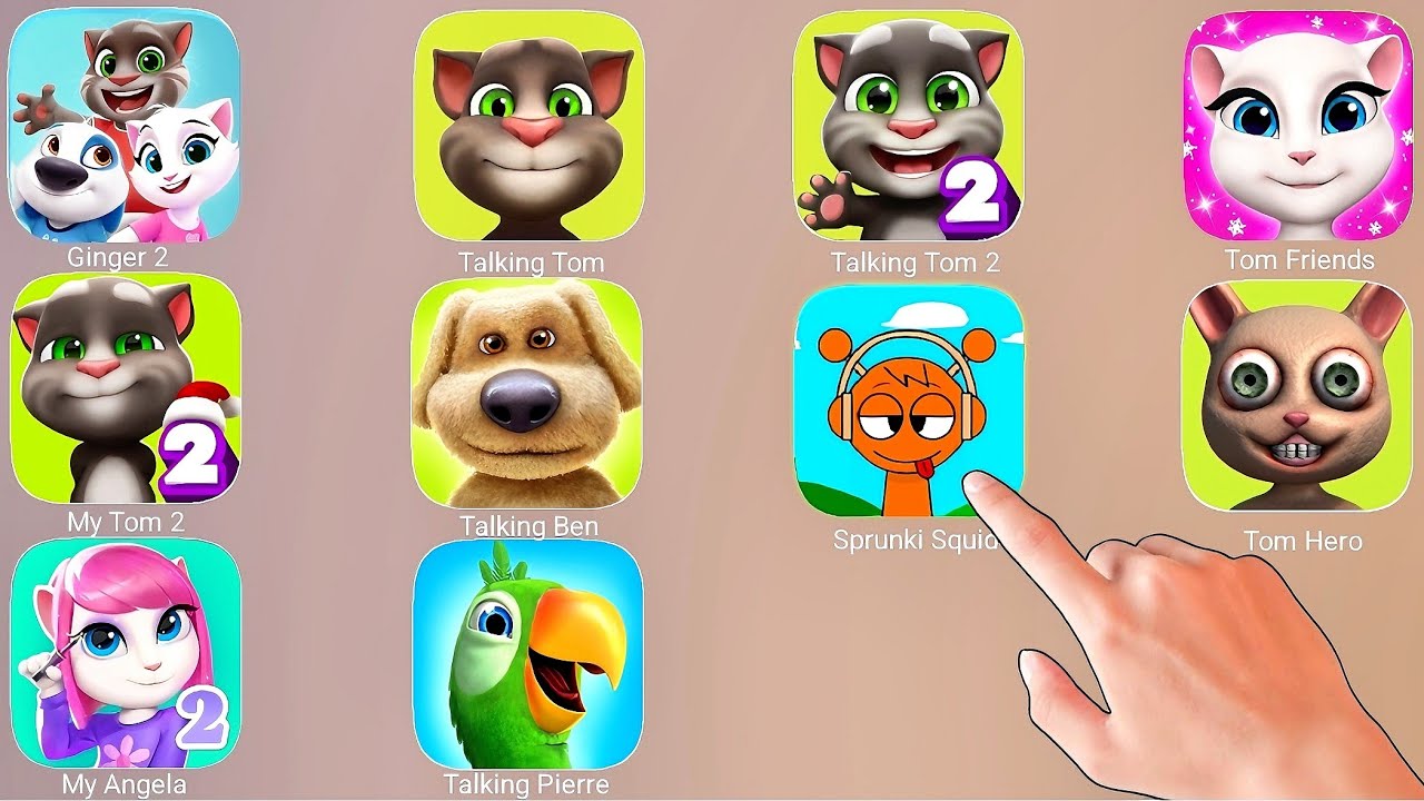 Talking Tom, Talking Tom Friends, Talking Tom 2, My Angela, Talking Ben ...