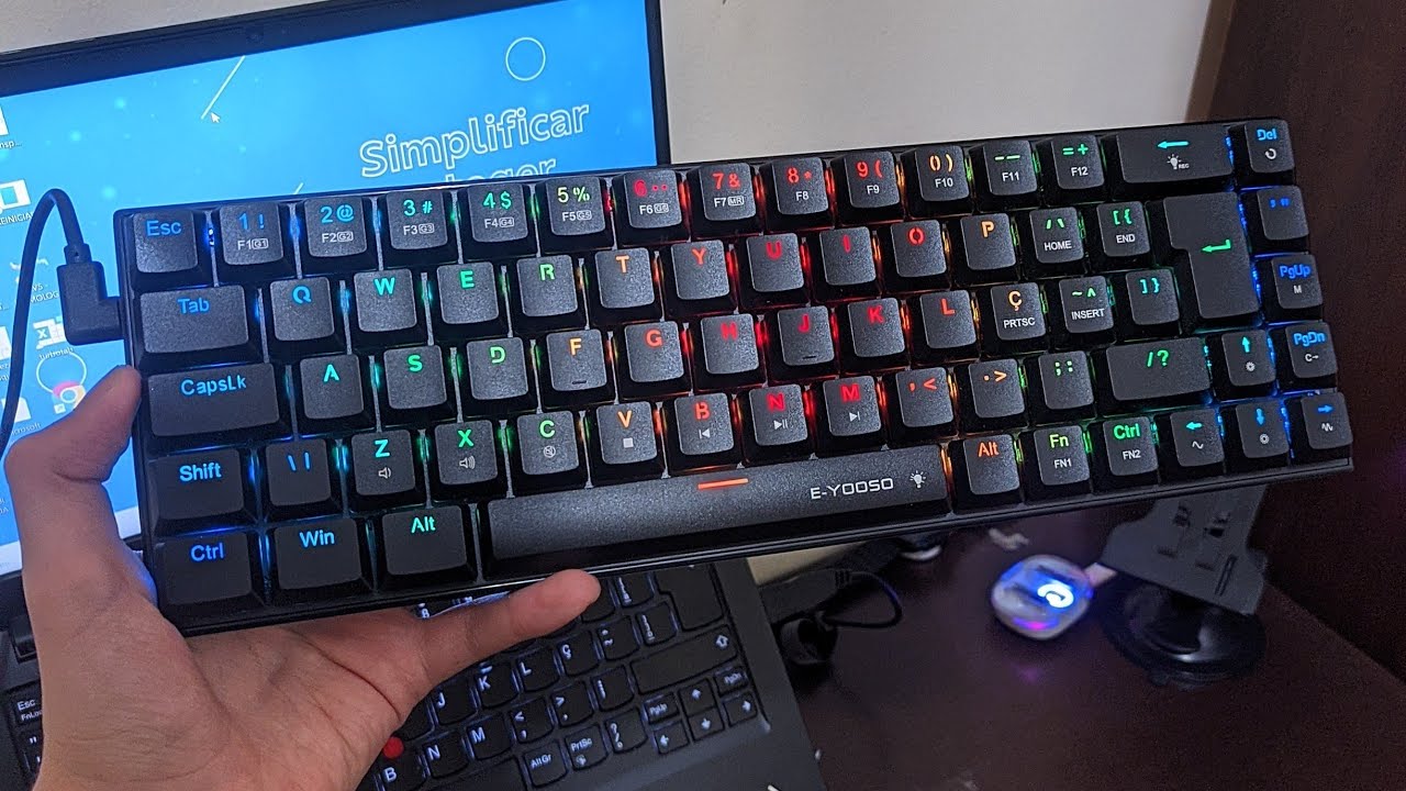 e-yooso A68 - low profile keyboard - rgb - YouTube