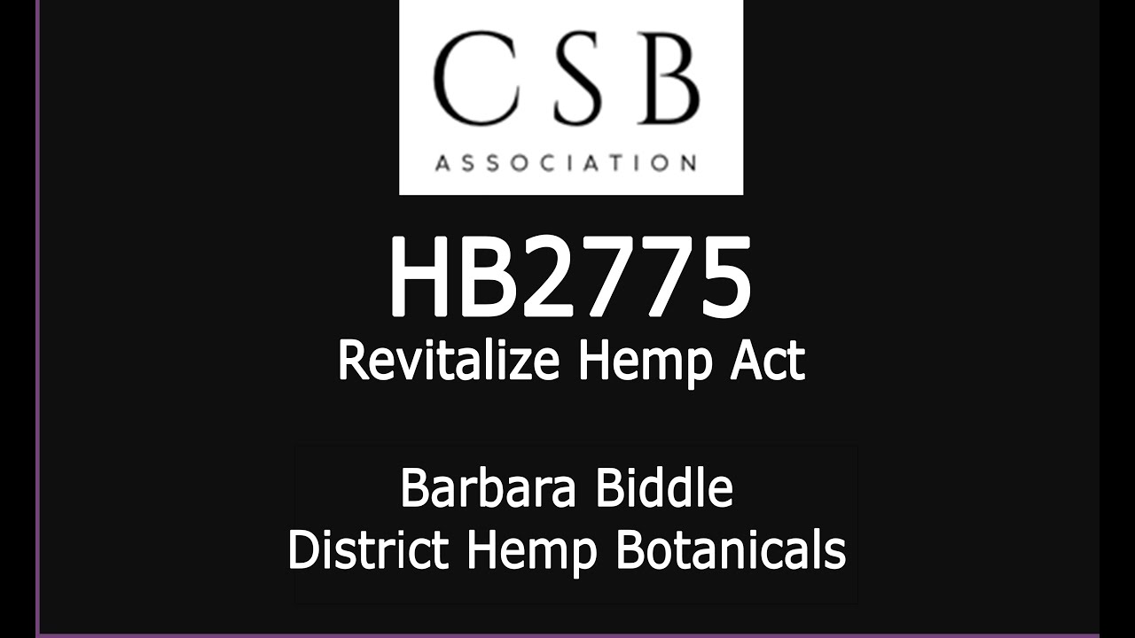 PRO HB2775 | Barbara Biddle, District Hemp Botanicals - YouTube