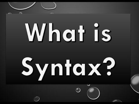 What is Syntax? - YouTube