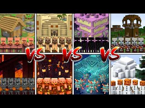 ALL MINECRAFT STRUCTURES TOURNAMENT in Minecraft Mob Battle