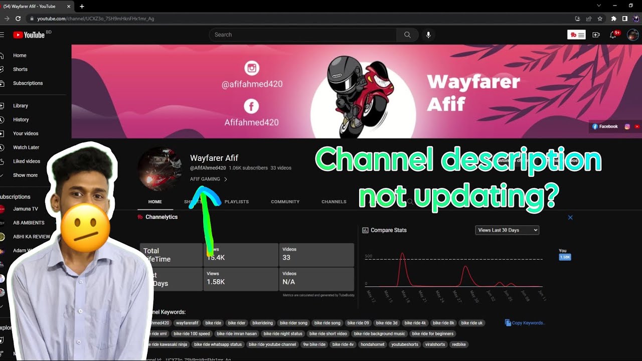 How to change your channel description - YouTube