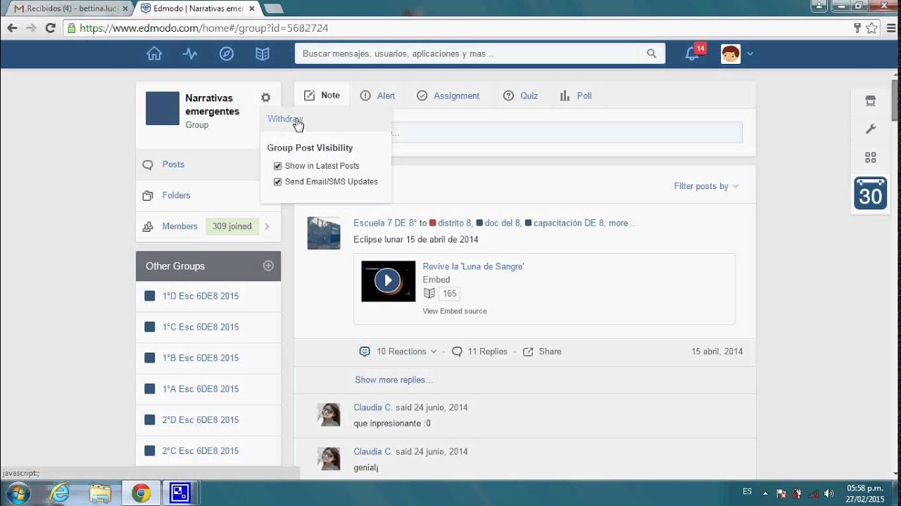 como retirarse de un grupo de edmodo - YouTube