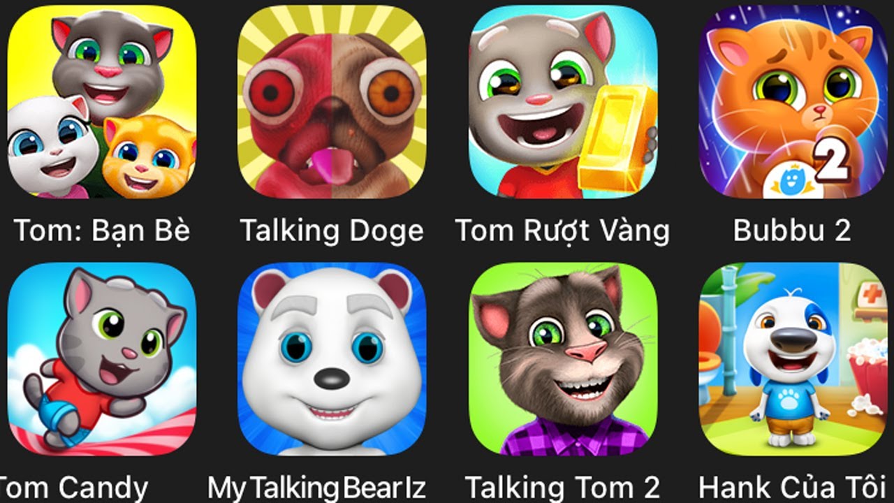 Talking Tom,Tom Candy Run,MyTalkingBearlz,Talking Tom,Bubbu 2,Talking ...
