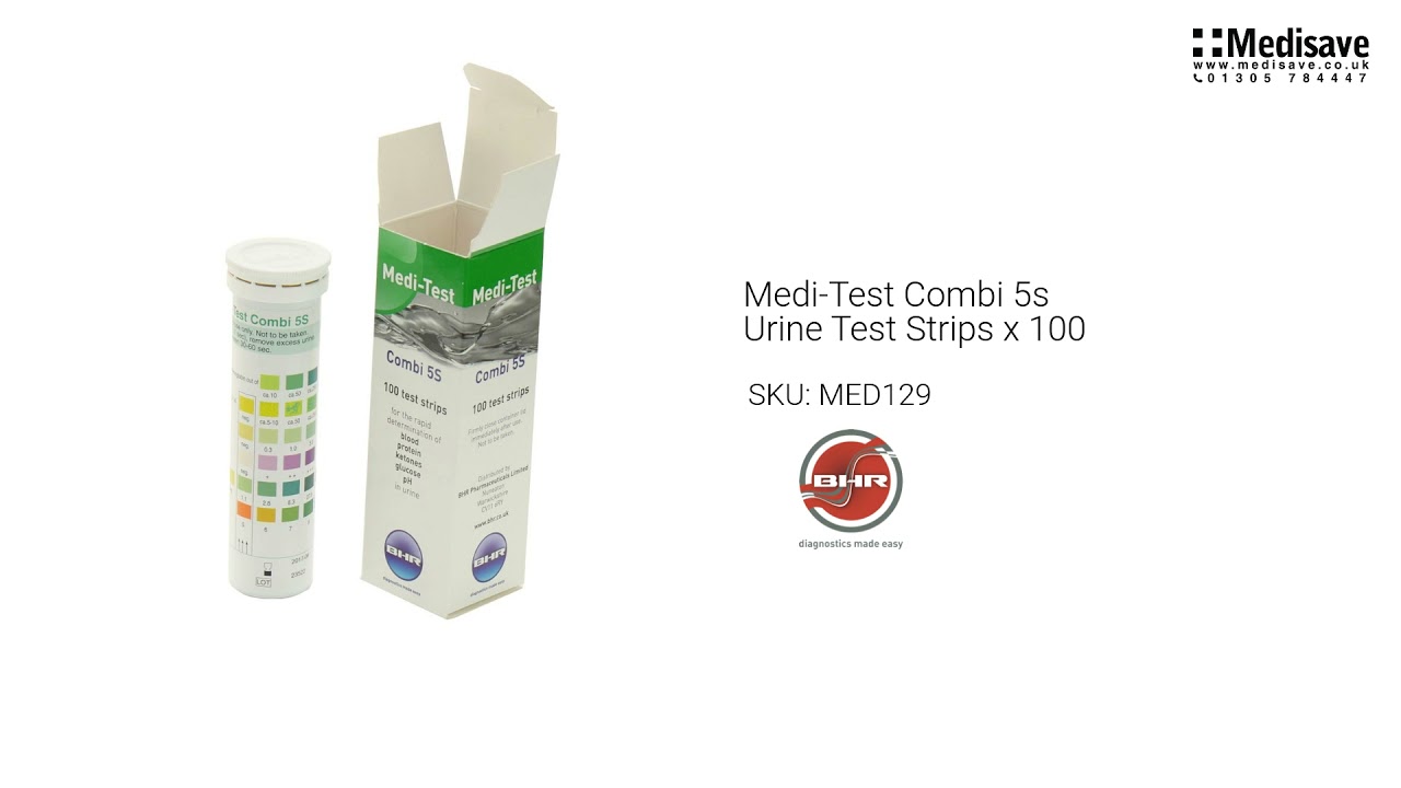 Medi Test Combi 5s Urine Test Strips x 100 MED129 - YouTube